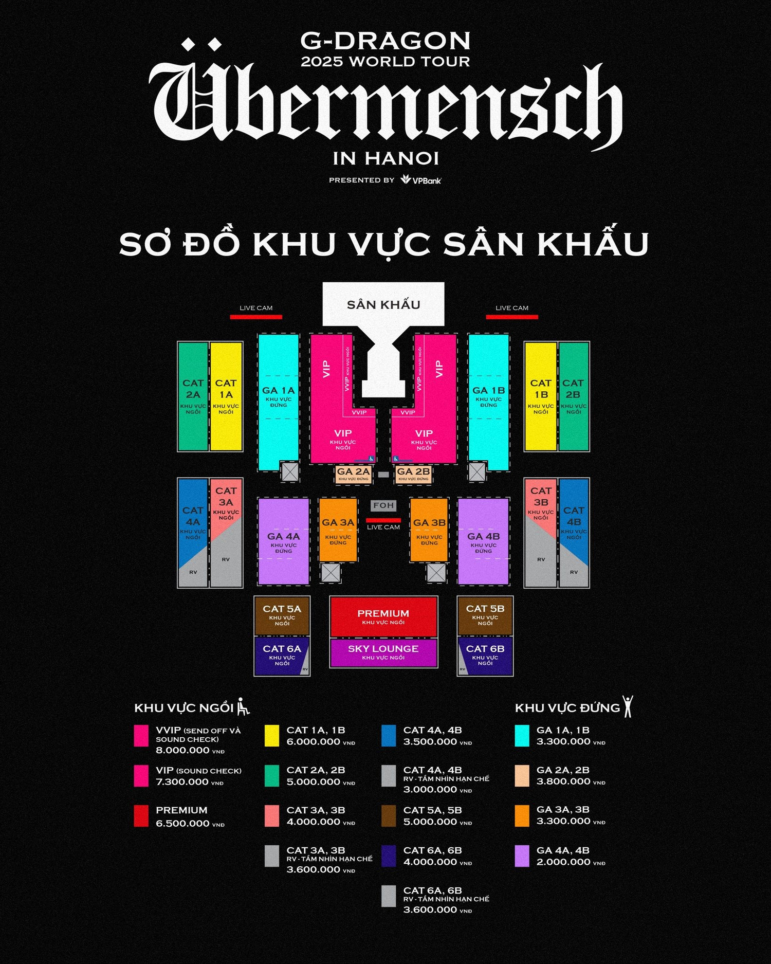 Đánh giá các khu tại concert G-Dragon: Ngoài hạng VVIP, đâu là khu vực ...