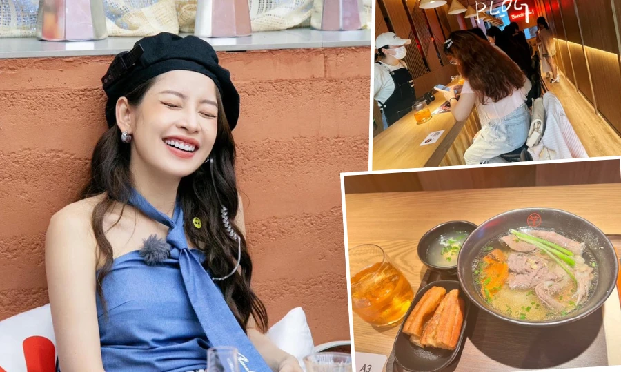 Fan Trung "rì-viu" quán phở tại Thượng Hải của Chi Pu: Thịt đầy ắp ...