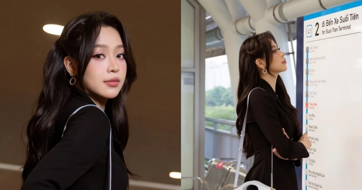 Hoa hậu Thanh Thủy lần đầu cầm túi hàng hiệu trong loạt ảnh chụp tại ga ...