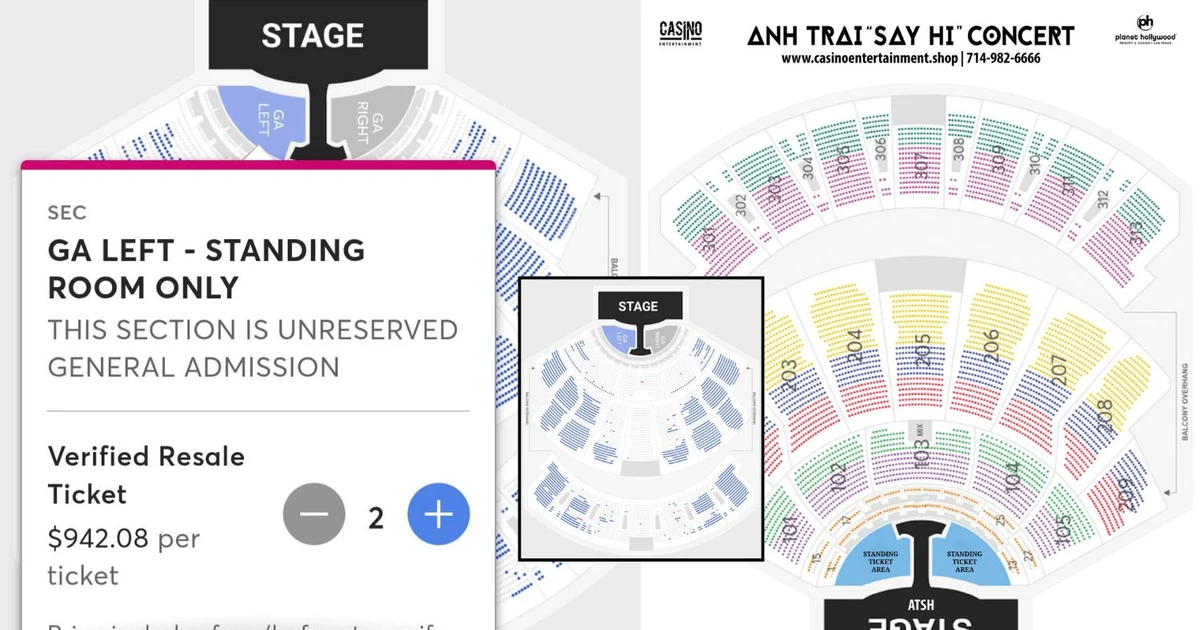 Concert Anh Trai "Say Hi" Las Vegas "cháy" nhiều hạng vé, vé bán lại ...