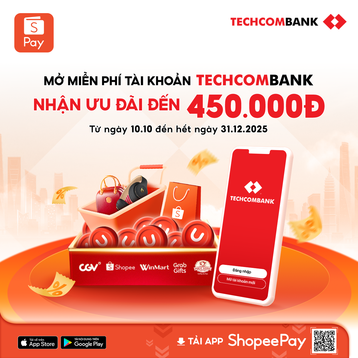 Mở tài khoản Techcombank trên ứng dụng ShopeePay, mô hình hợp tác ngân ...