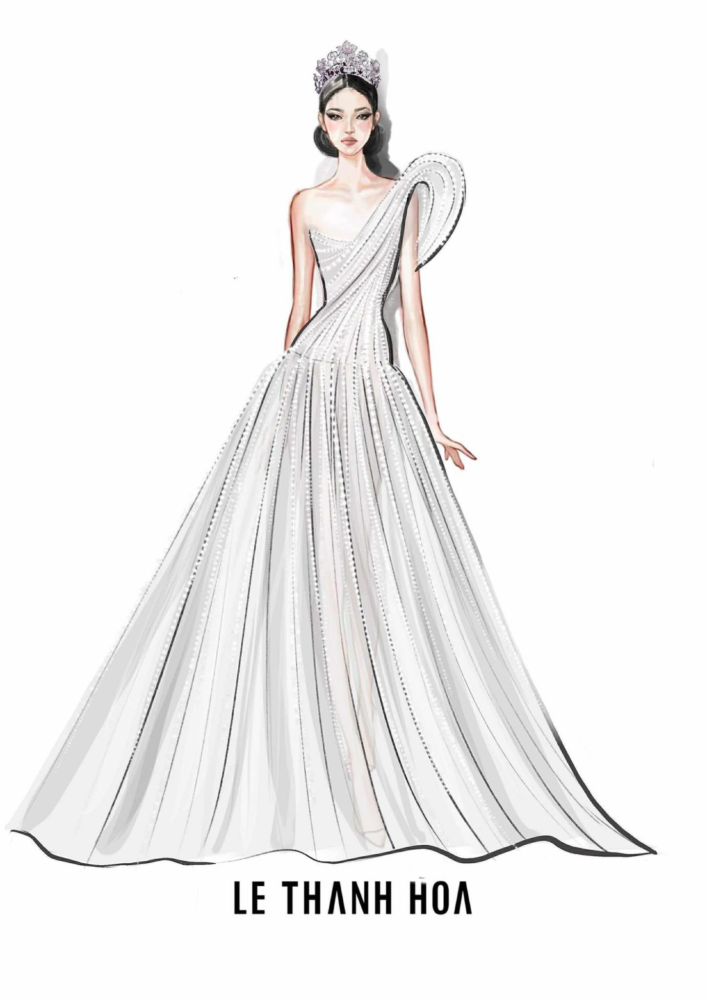 Thanh Thủy công bố bản vẽ các thiết kế dạ hội cho màn final walk tại ...