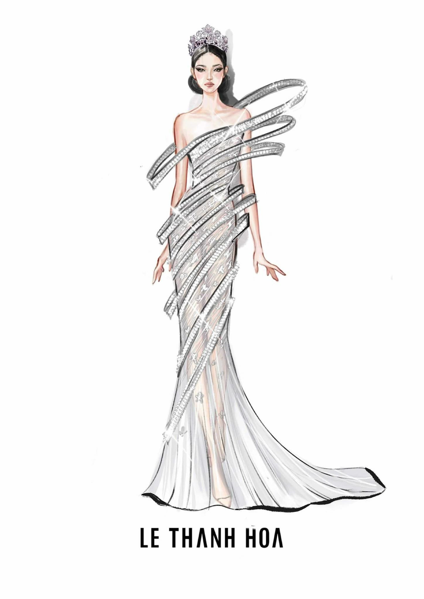 Thanh Thủy công bố bản vẽ các thiết kế dạ hội cho màn final walk tại ...